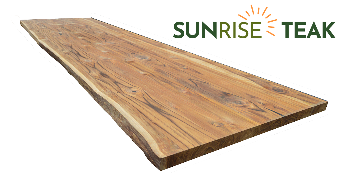 Teak Live Edge Countertop Panel One-Sided 1.18" x 25" x 86.62 ...