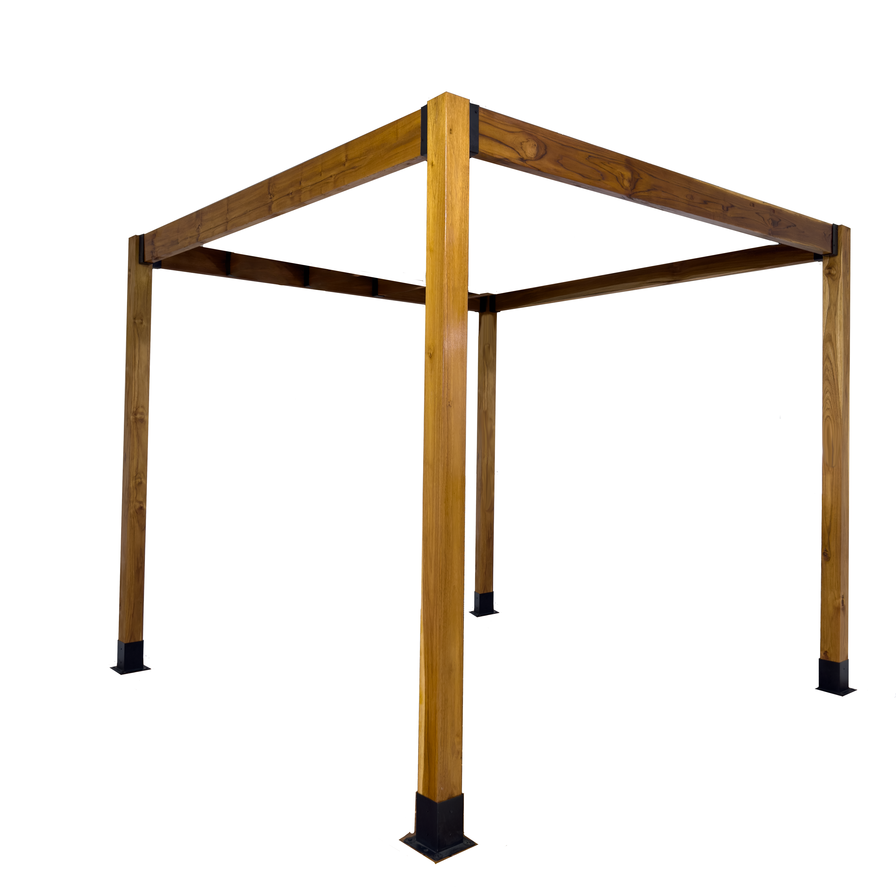8' X 8' SUNRISE TEAK PERGOLA IN 5" x 5" POSTS AND 5" LEDGERS (CUBE ...