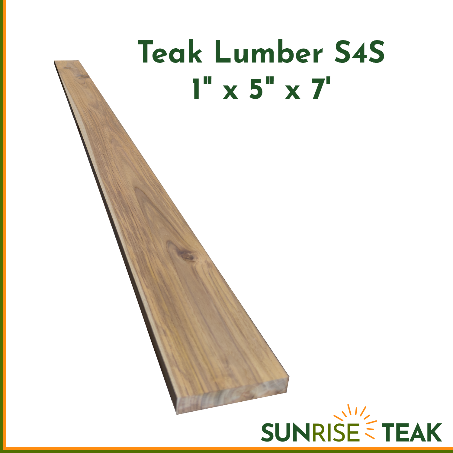 Teak Lumber S4S 1" x 5" x 7' | Sunrise Teak