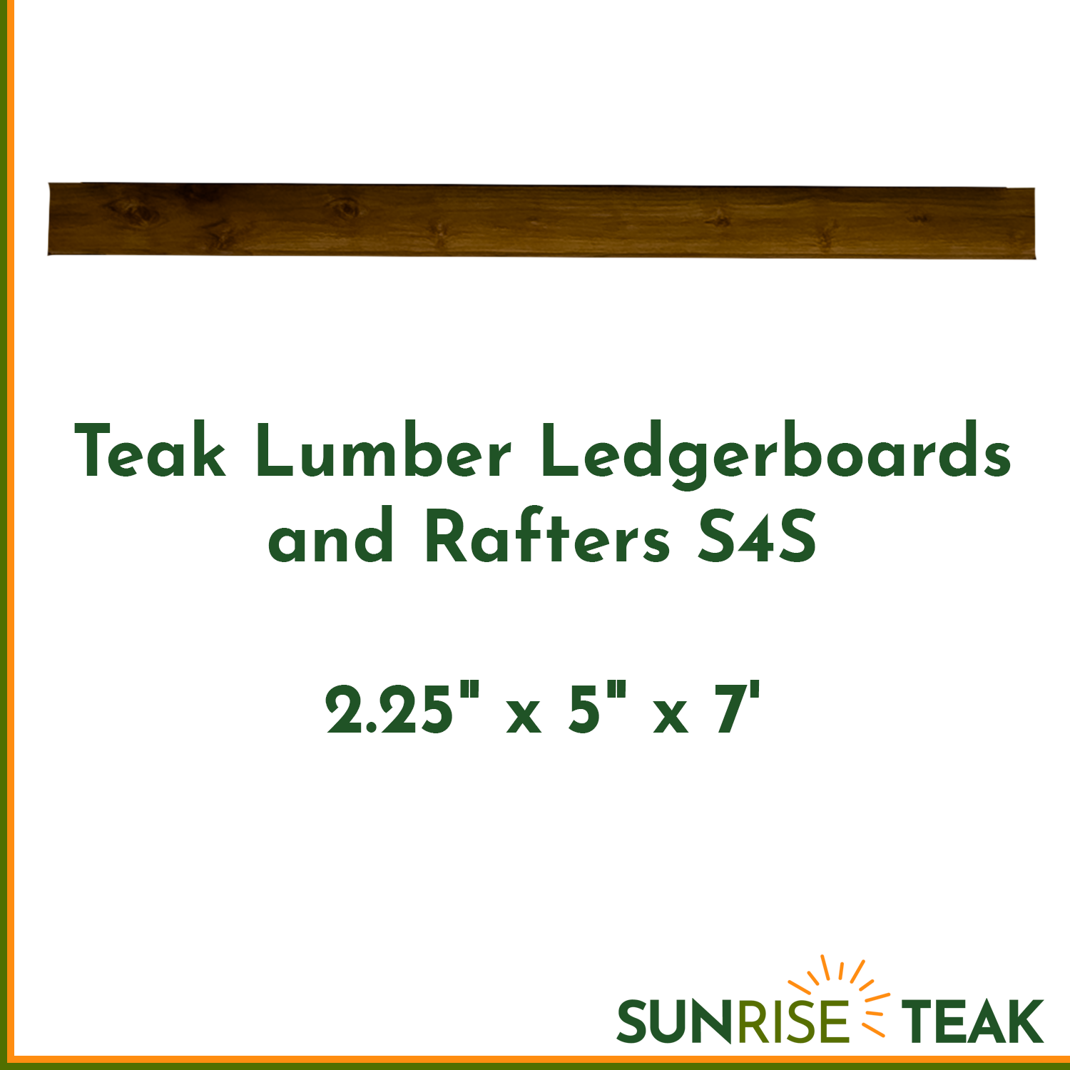Teak Lumber Ledgerboards and Rafters S4S 2.25" x 5" x 7' | Sunrise Teak