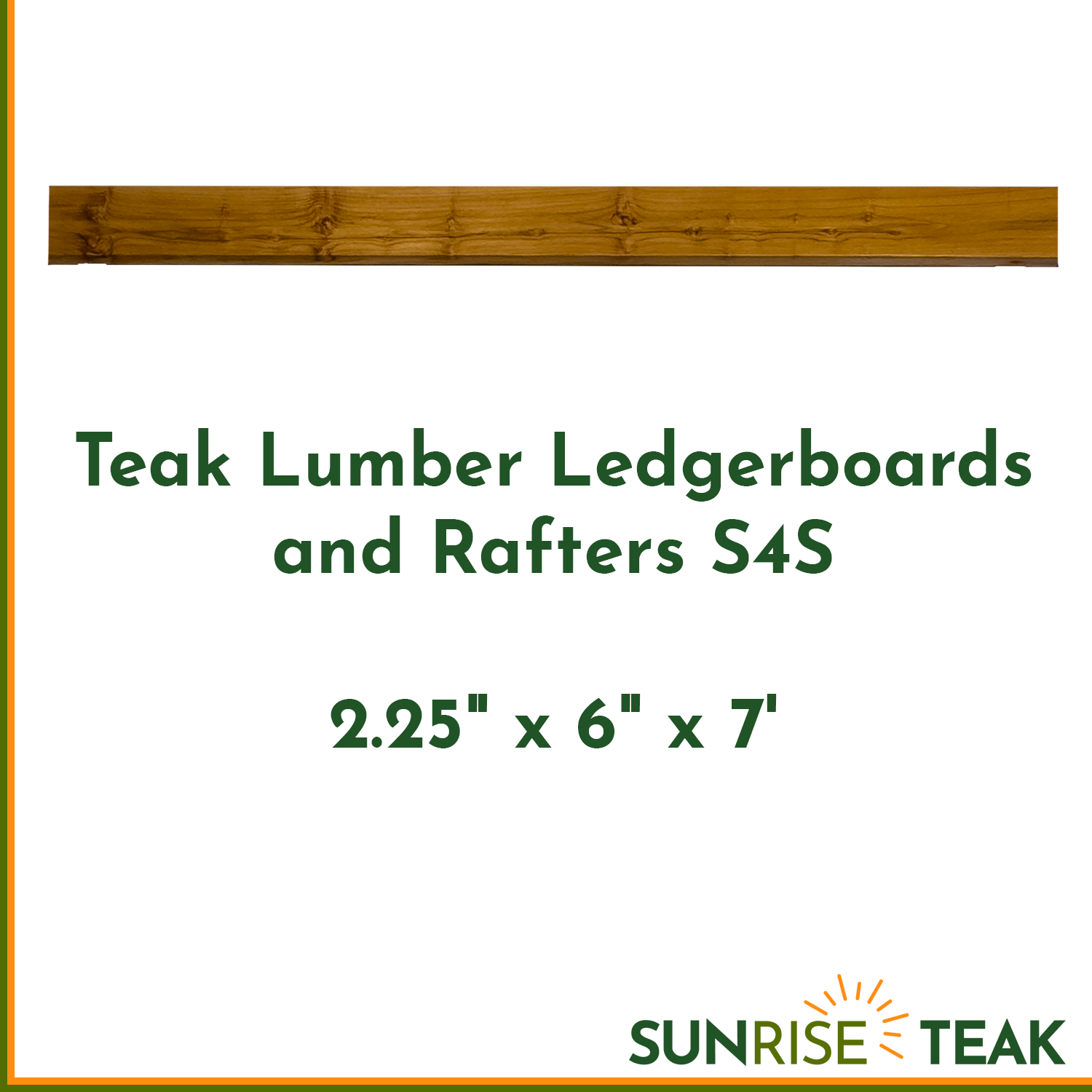 Teak Lumber Ledgerboards and Rafters S4S 2.25" x 6" x 7' – Sunrise Teak