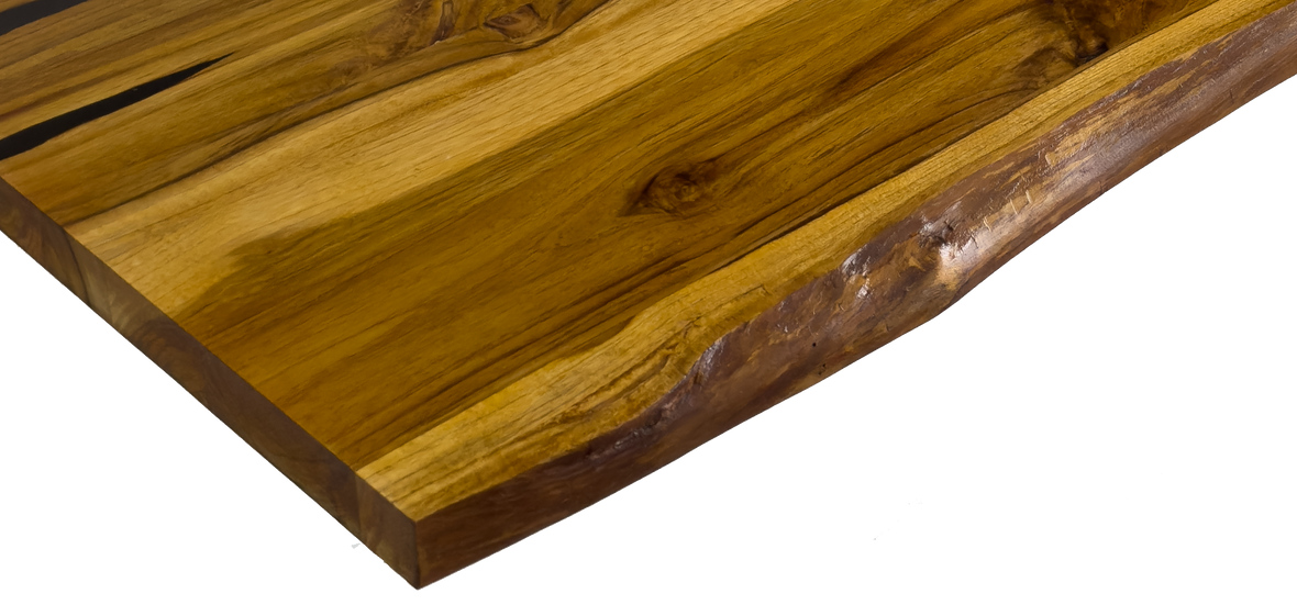 Teak Live Edge Countertop Panel Two-Sided 1.5" x 39.4" x 78.74" (Thick ...